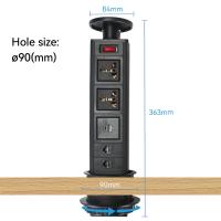 China Office Retractable Pop Up Counter Outlet Power Electrical Socket RJ45 LAN RJ11 Telephone for sale
