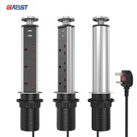 China Countertop Pop Up Retractable Power Socket Mains Plug 60mm Hole for sale