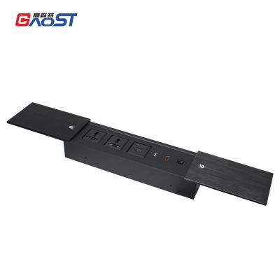 China ROHS Embedded Sliding Socket Power Outlet For Conference Table for sale