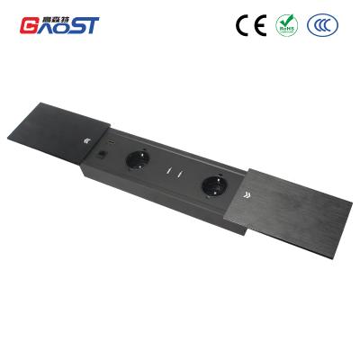 China Schuko Office Desk Sliding Socket Power Module HDMI Data Interfaces OEM for sale