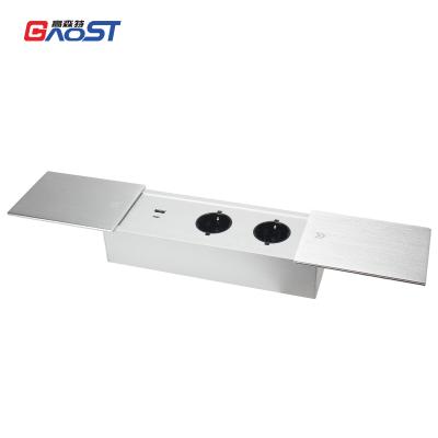 China ODM Office Desk Sliding Socket Power Outlet With Usb Aluminium Alloy for sale