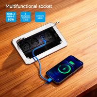 China Desktop Embedded Conference Electrical Socket Brushed Alloy RJ45 LAN HDMI Interface for sale
