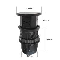 China Countertop Retractable Power Socket Outlet Waterproof IP65 15W QI Wireless Charger for sale