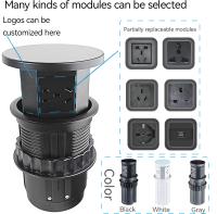 China Countertop Retractable Power Socket Outlet Waterproof IP65 15W QI Wireless Charger for sale