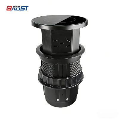 China Countertop Retractable Power Socket Outlet Waterproof IP65 15W QI Wireless Charger for sale