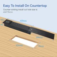 China Aluminum Concealed Desk Meeting Table Power Outlet Socket Sliding Panel USBA USBC for sale