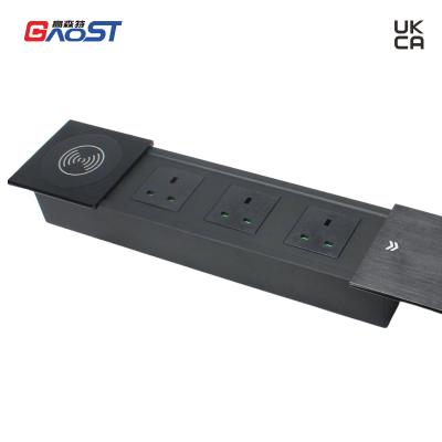 China UKCA Conference Tables Sliding Socket Power Unit Hidden 15W Wireless Charging for sale