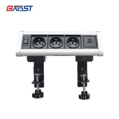 China 40mm Desk Clamp On Power Outlet Strip USB C SAA Certificated for sale