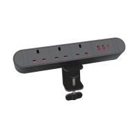 China Portable Surge Protector Desk Mount Desktop Clamp Power Outlet 20W USB for sale