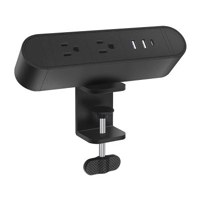 China ROHS Aluminum Desk Clamp Power Outlet Center 20W 45mm 125V for sale