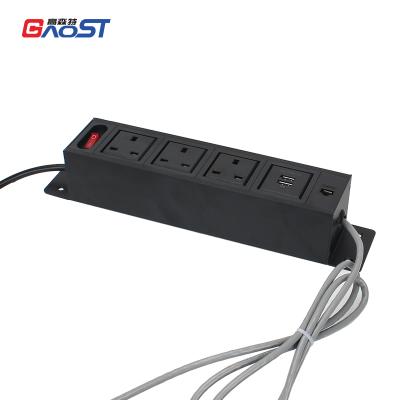 China British Under Desk Power Strip Socket PDU Mountable Surge Protector for sale