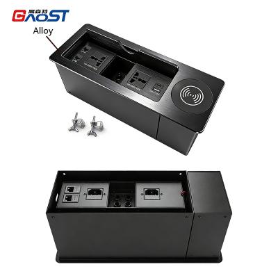 China Conference Audio Visual Cubby Box Power Multimedia Outlet Wireless Charger 65W PD charge for sale