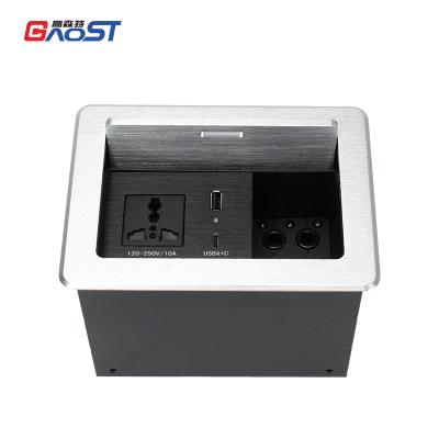 China Recessed Pop Up Audio Visual Box Multimedia Socket Outlet 65W USB for sale