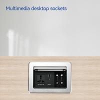 China Recessed Pop Up Audio Visual Box Multimedia Socket Outlet 65W USB for sale