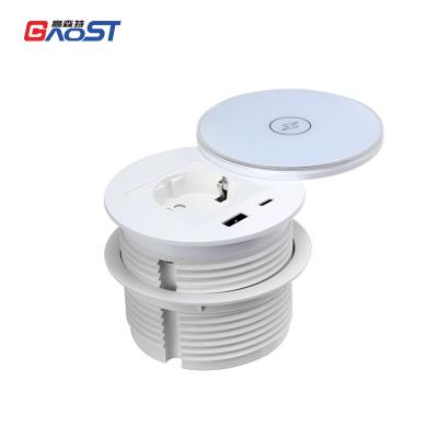 China Concealable In Desk Power Grommet Wireless Charging Flush Mount ODM for sale
