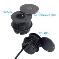 China Universal Round Desk Power Grommet 15W Wireless Charging Flush Mount for sale