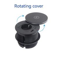 China Universal Round Desk Power Grommet 15W Wireless Charging Flush Mount for sale