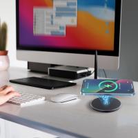 China Universal Round Desk Power Grommet 15W Wireless Charging Flush Mount for sale