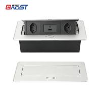 China Embedded Conference Table Power Strip with PD 20W USB Charging and Switzland Type J Socket in Alloy Face Plate for sale