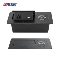 China 20W USB Charger Pop Up Socket Box with Type J Switzerland Outlet and Alloy Faceplate for Desks and Conference Tables for sale