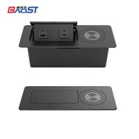 China Recessed Power Strip with 15W Wireless Charging and Multi-Port Connectivity for Furniture Integration for sale