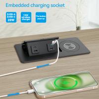 China Recessed Power Strip with 15W Wireless Charging and Multi-Port Connectivity for Furniture Integration for sale