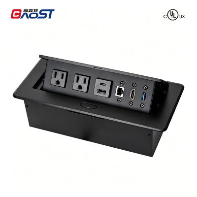 China Residential CUL VGA Pop Up Socket Box USB 3.0 For Nightstand Countertops for sale