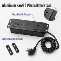 China Flush Mount Desk Power Strip with 2 AU Outlets 20W USB C SAA Approved Alloy Material V0 Flame for sale