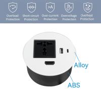 China 20W QC3.0 Charger Desk Power Grommet with Alloy Faceplate and 90mm Hole Size for Office Tables for sale