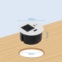China 20W QC3.0 Charger Desk Power Grommet with Alloy Faceplate and 90mm Hole Size for Office Tables for sale