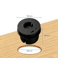 China 60W USB-C Fast Charging Desk Power Grommet with Type F Schuko Outlet and V0 Flame-Retardant ABS+PC for sale