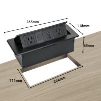 China Compact Desk Mount Power Outlet Box with 20W PD Charge 3 Ports and Damped Spring Structure UL CUL Certificated for sale