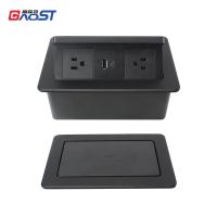 China UL Certified Recessed Desktop Power Station with 15W Wireless Charging and 20W Fast Charging USB Ports for sale