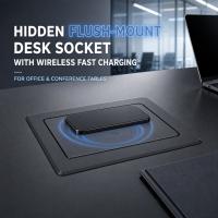 China UL Certified Recessed Desktop Power Station with 15W Wireless Charging and 20W Fast Charging USB Ports for sale