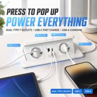 China Pop Up Desk Power Strip with 20W Fast Charging 15W Wireless Charging and V0 Fireproof Plastic for sale