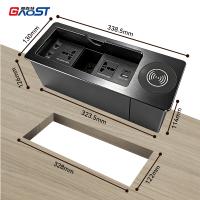 China Conference AV Cubby Box with 65W PD Fast Charging 15W Qi Wireless Charging and 2 RJ45 Network Ports for sale