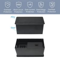 China Electrical Cubby Box with 2 Universal Outlets 20W USB Charging and 6 Cable Through Holes for Conference Tables for sale