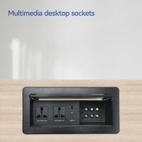 China Electrical Cubby Box with 2 Universal Outlets 20W USB Charging and 6 Cable Through Holes for Conference Tables for sale