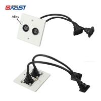 China 68mm Aluminum Alloy Dual XLR Female Wall Plate Audio Visual Box for Professional Audio Wiring for sale