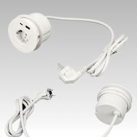 China Desk Power Grommet with 20W Fast Charge Schuko Power Socket and ABS Material Recessed Power Outlet for sale