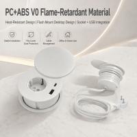 China 60W USB-C Power Delivery Desk Power Grommet with 360° Rotating Dustproof Cover and V0 Flame-Retardant ABS+PC Material for sale