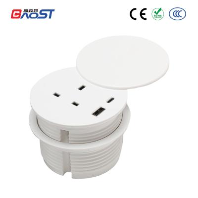 China UKCA Certified 20W Fast Charging USB-C Desktop Socket with 82mm Diameter for Office and Home for sale