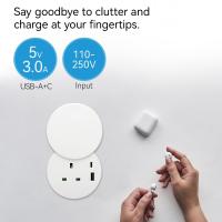 China UKCA Certified 20W Fast Charging USB-C Desktop Socket with 82mm Diameter for Office and Home for sale