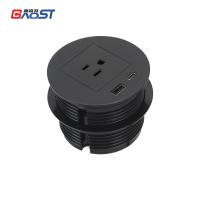 China Table Mounted Power Outlet with QC3.0 USB Fast Charging and 80mm Hole UL Standard Desk Power Grommet for sale