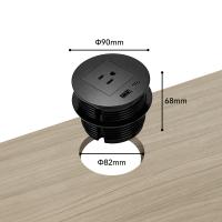 China Table Mounted Power Outlet with QC3.0 USB Fast Charging and 80mm Hole UL Standard Desk Power Grommet for sale