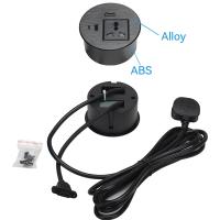 China 20W QC3.0 Charger HDMI Data Port Desk Power Grommet with 90mm Hole Size for Office Table Power Socket for sale