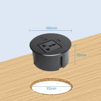China 20W QC3.0 Charger HDMI Data Port Desk Power Grommet with 90mm Hole Size for Office Table Power Socket for sale