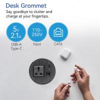 China 20W QC3.0 USB hole 90mm Power Grommet Fully Universal Outlet LAN RJ45 for sale