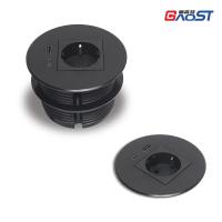 China Schuko Recessed Power Outlet with 20W QC3.0 USB Charge and Alloy Faceplate for 80mm Hole Size for sale