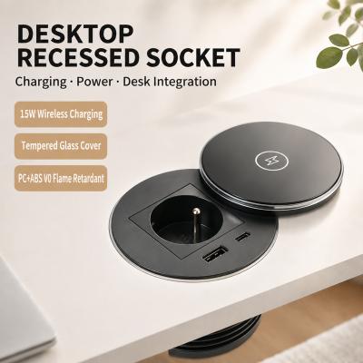 China 15W Fast Charging Desktop Power Grommet For Conference Tables OEM for sale
